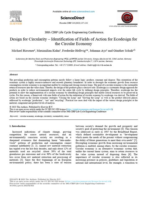 design for circularity identification of fields of action for