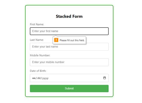 How To Create A Stacked Form Using Css Geeksforgeeks