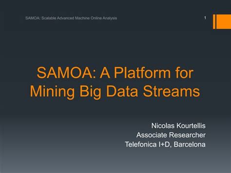Samoa A Platform For Mining Big Data Streams Apache Bigdata Europe