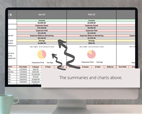 Expense Tracker Excel Spreadsheet Income And Spending Etsy