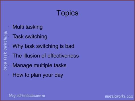 Stop Task Switching ODP Science
