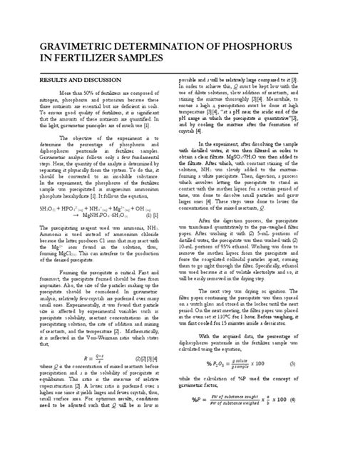 (PDF) Rdr 3 Gravimetric Determination of Phosphorus in Fertilizer ...