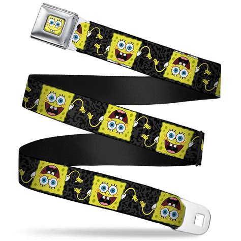 Sponge Bob Face Close Up Spongebob Pose Flip Camo Gray Black Webbing