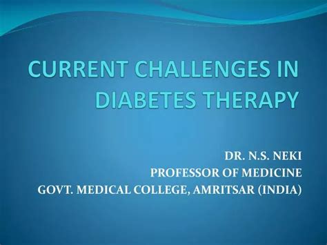 PPT CURRENT CHALLENGES IN DIABETES THERAPY PowerPoint Presentation