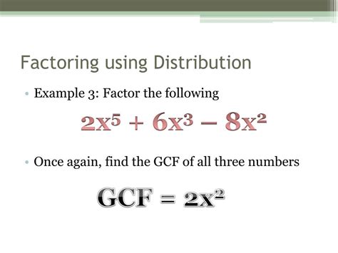 Ppt Factoring Using The Distributive Property Powerpoint Presentation Id 2870953