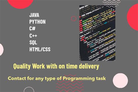 Provide Coding Projects In Java Python C Sharp And Cpp By Apps Devsol Fiverr