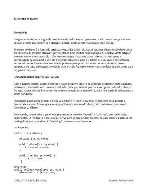 Aula Estrutura De Dados Pdf Estrutura De Dados Classe