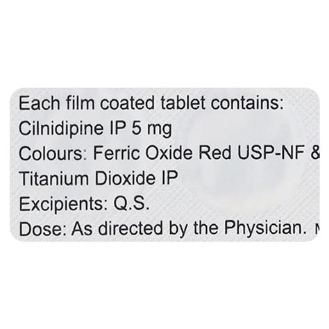 Cilny 5mg Tablet 15s Price Uses Side Effects Netmeds