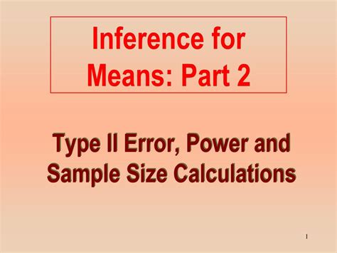 Type Ii Error Power And Sample Size Calculations Ppt Download