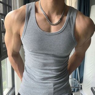 纯棉吸汗紧身弹力无袖工字型背心运动跑步男士健身上衣服训练坎肩 阿里巴巴