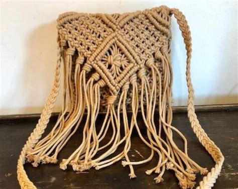 Fringed Woven Pursemacrame Knit Pursebagcross Body Bagboho Bag