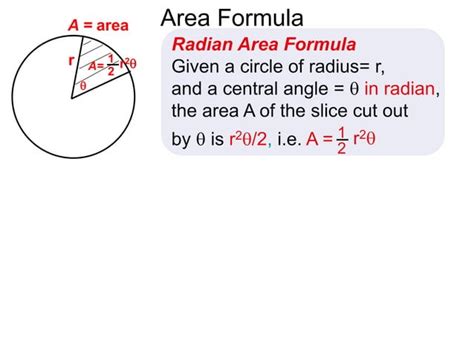 8 Radian Arc Length And Area Formulas Pptx Geography Science