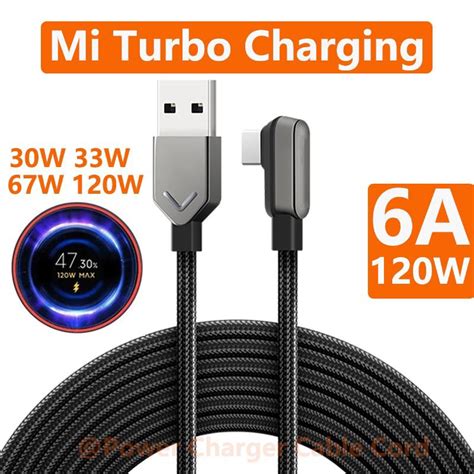 A W Xiaomi Usb Type C Turbo Charging Cable Fast Charger Data Cord For Mi Redmi Note