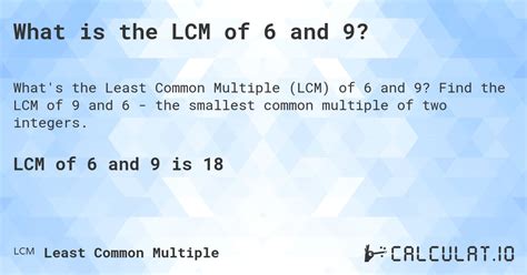 What Is The Lcm Of 6 And 9 Calculatio