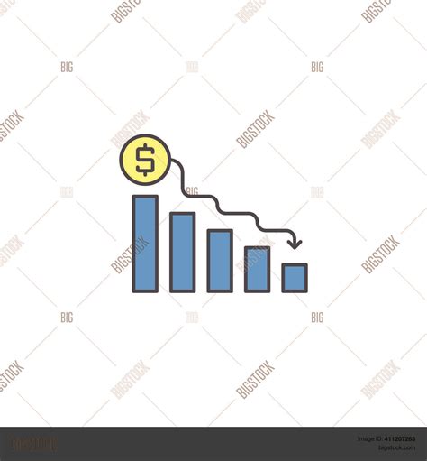 Declining Graph Vector And Photo Free Trial Bigstock