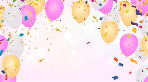 삼각형 파티 플래그 색종이 와 종이 스트리머 텍스트 장소 다채로운 풍선 밝은 분홍색과 금 디자인 12월에 대한 스톡 벡터 아트