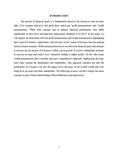 Profit And Wealth Maximization Pdf Investing Risk