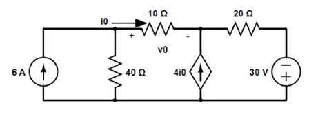solved use the superposition principle to find i0 and v0 in