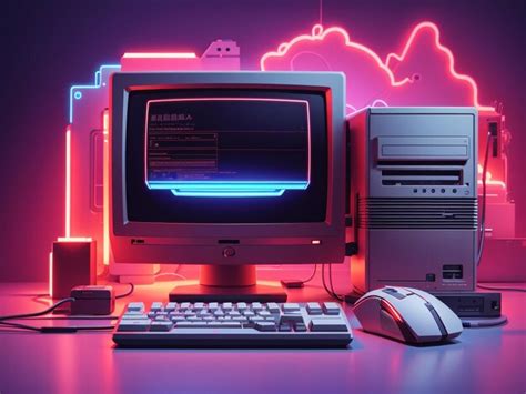 Premium Photo Nostalgic Computing Vintage Desktop Pc With Floppy Drive And Classic Keyboard