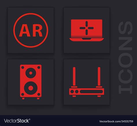 Set Router And Wi Fi Signal Ar Augmented Reality Vector Image