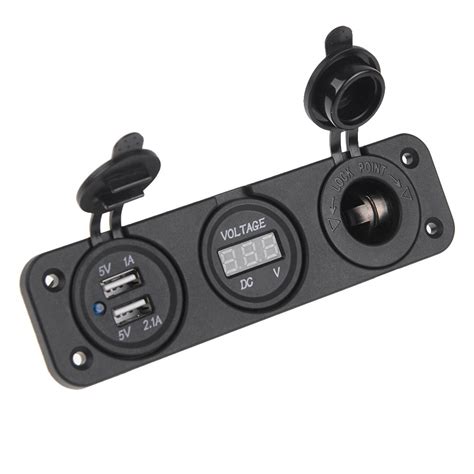 V Car Cigarette Lighter Dual USB Socket Adapter Charger Digital Voltmeter EBay