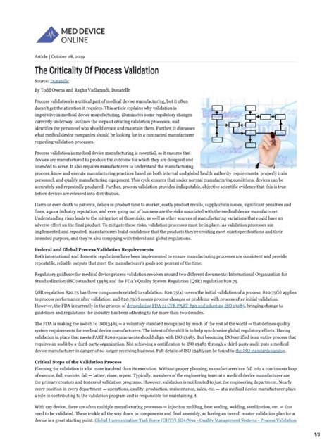 The Criticality Of Process Validation Pdf Pdf