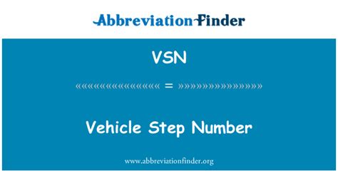Vsn Stands For Vehicle Step Number Abbreviation Finder