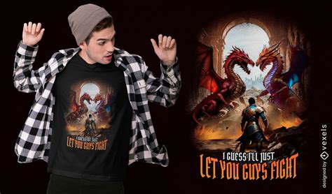 Epic Dragon Battle T Shirt Design Psd Editable Template