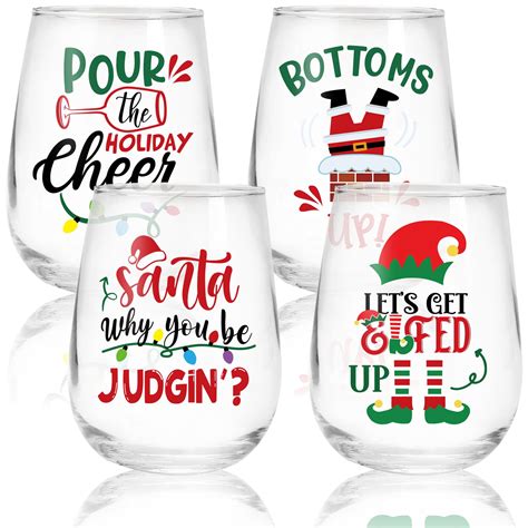 Fun Holiday Wine Glasses At James Vanhorn Blog
