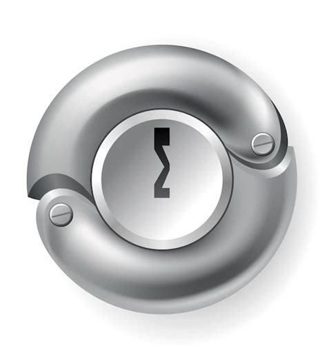 Premium Vector Metal Or Steel Secure Keyhole Element For Door Locks Template Realistic Silver