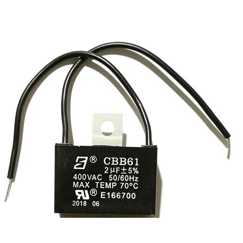 คาปาซิเตอร์ Capacitor พัดลม 2 Uf 400 Vac Cbb61 Max Temp 70 ํ C Shopee Thailand