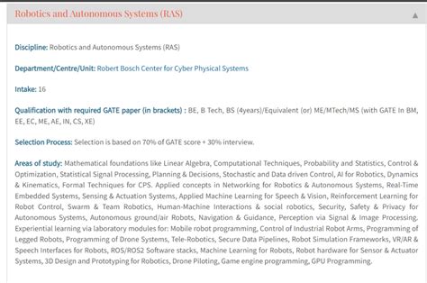 IISc Bangalore Invites Gateless Applications For MTech In Robotics And Autonomous Systems