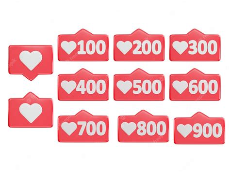 Premium Psd Social Media Love React Icon 3d Rendering Vector Illustration Set