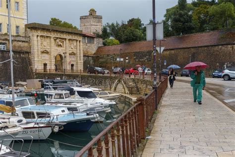 Old Town City Gate Land Gate And Harbor In Zadar Croatia Editorial