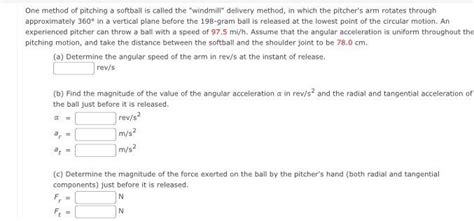 Solved E Method Of Pitching A Softball Is Called The