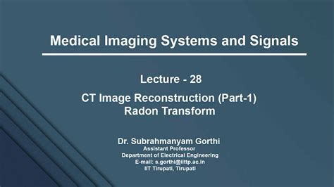L28 Ct Image Reconstruction Part 1 Radon Transform Youtube