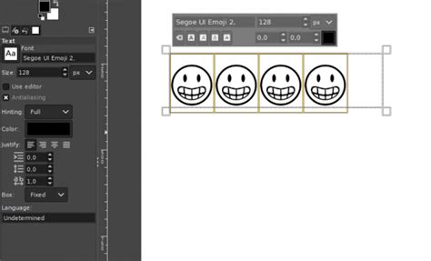 Displaying Emojis In Gimp Textbox Using Segoe Ui Emoji Font