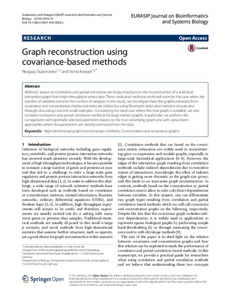 Pdf Graph Reconstruction Using Covariance Based Methods