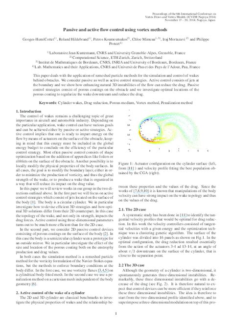 Pdf Passive And Active Flow Control Using Vortex Methods
