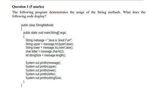 Solved Question Marks The Following Program Chegg