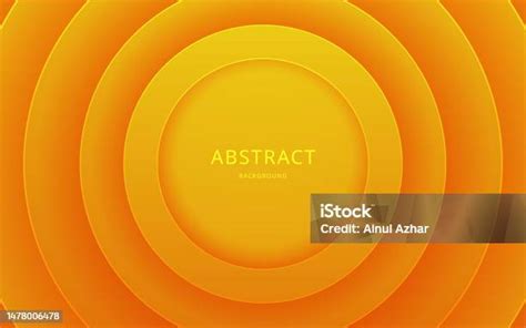 Abstract Gradient Orange Yellow Circle Shadow And Light Papercut Dimension Background Eps10