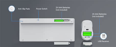 Tecknet Wireless Keyboard And Mouse Combo Mini Cordless Computer Keyboard And Mouse