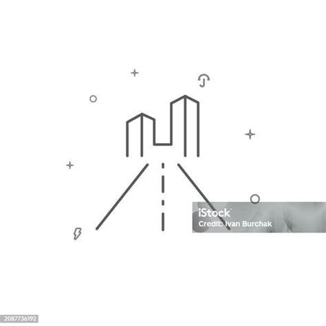 대도시로 가는 길 간단한 벡터 라인 아이콘입니다 기호 픽토그램 흰색 배경에 고립된 기호입니다 편집 가능한 획 0명에 대한 스톡 벡터 아트 및 기타 이미지 Istock