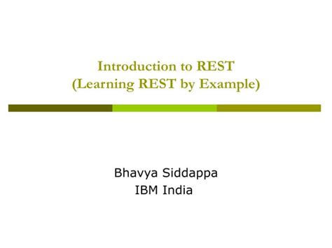 Introduction To Rest Ppt