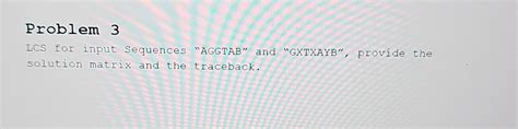 solved problem 3 ics for input sequences aggtab and