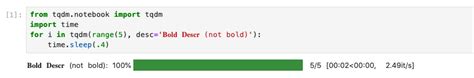 tqdm progress bar bold description in jupyterlab jupyterlab jupyter