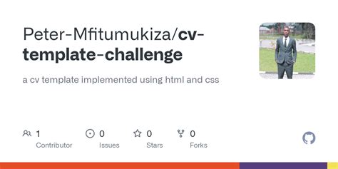 GitHub Peter Mfitumukiza Cv Template Challenge A Cv Template Implemented Using Html And Css