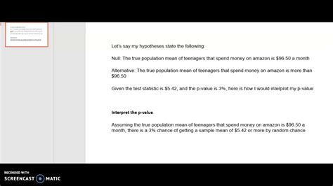 interpreting the p value youtube