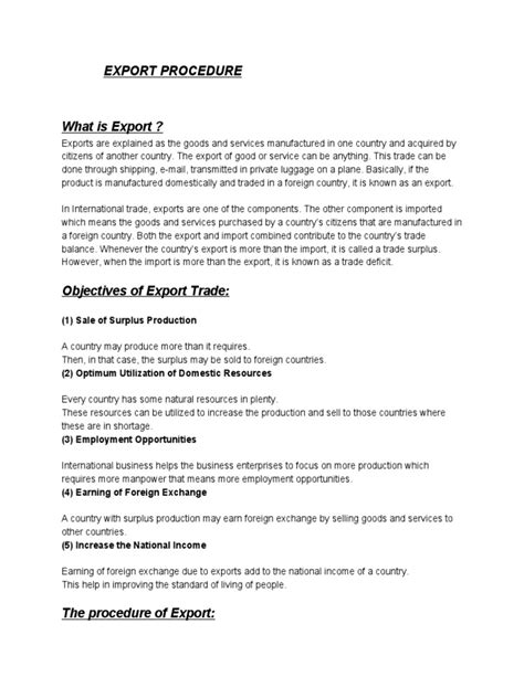 A Comprehensive Guide To The Export Procedure From Trade Enquiry To