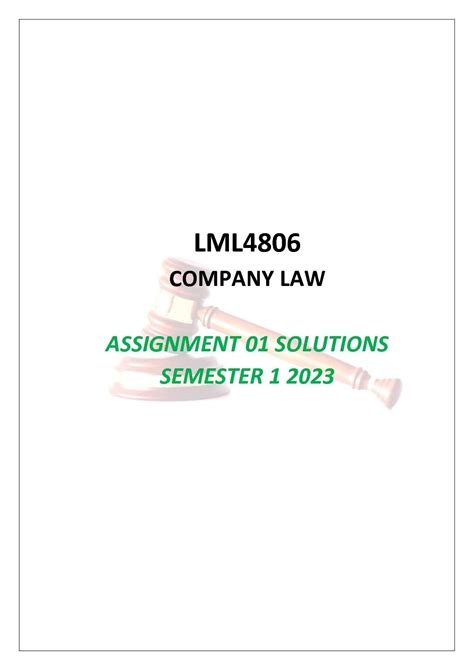 lml4806 assignment 01 solutions semester 1 2023 to be used as a